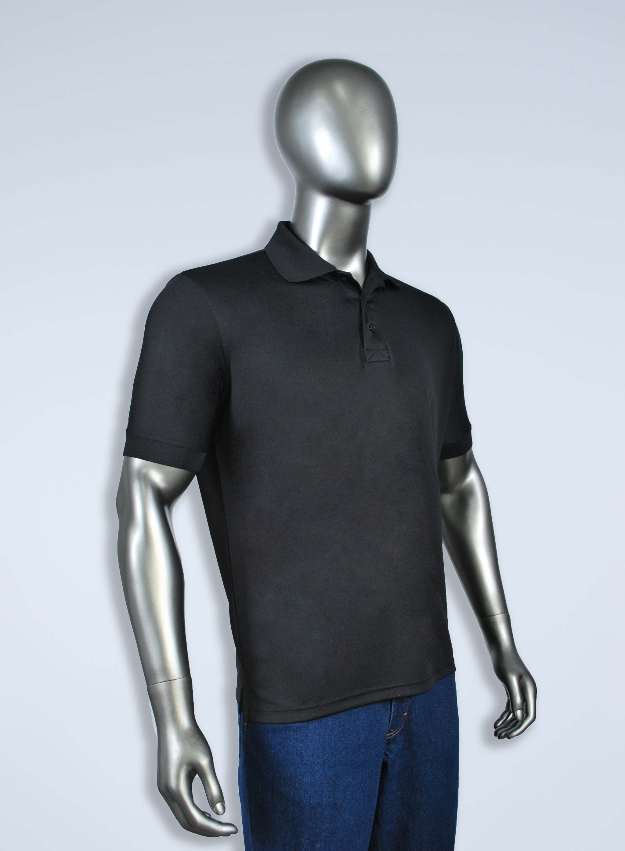 Men's black polyester polo – Duratex Apparel