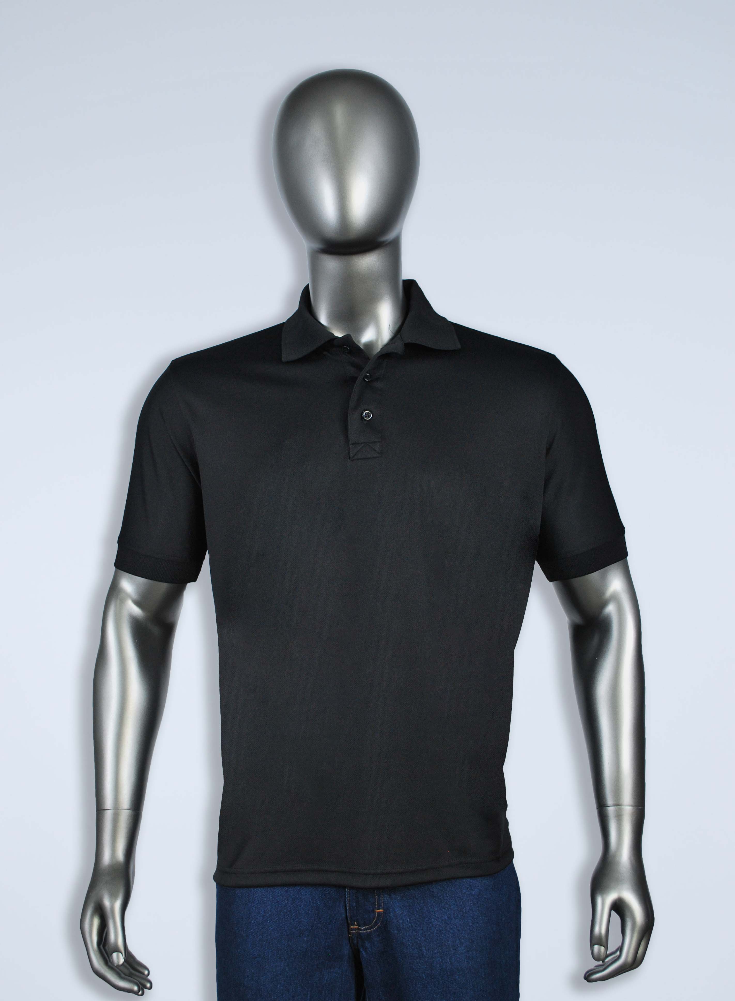 Men's black polyester polo – Duratex Apparel